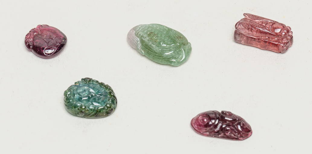 Estate Chinese Tourmaline Carvings