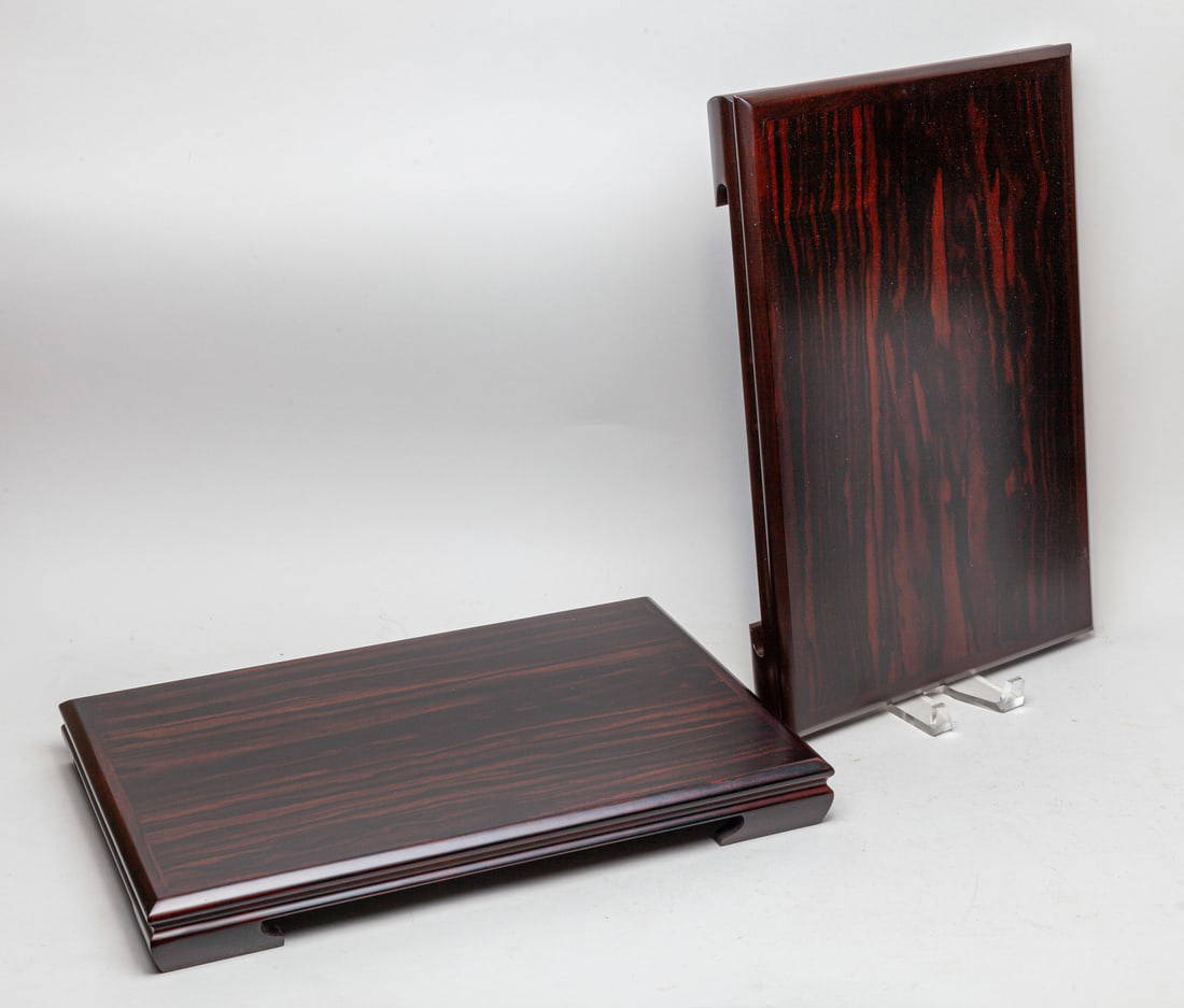Pair Japanese Hard Wood Stands Auction