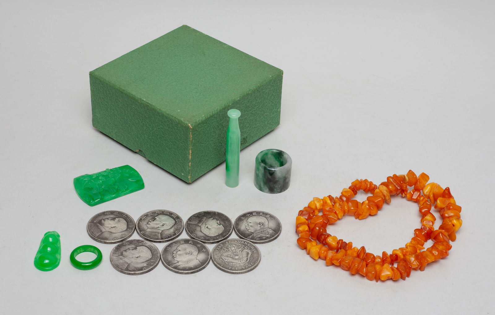Nature Amber, Jade & Chinese Fengshui Coins