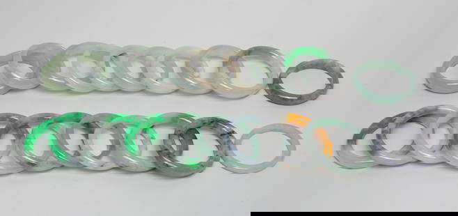 Estate Chinese Jade/ Color Stone Bangles