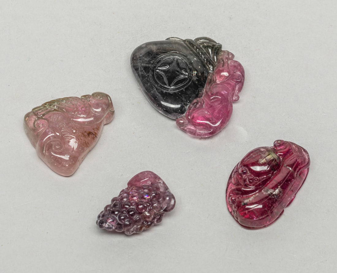 Chinese Carved Tourmaline Toggles Auction