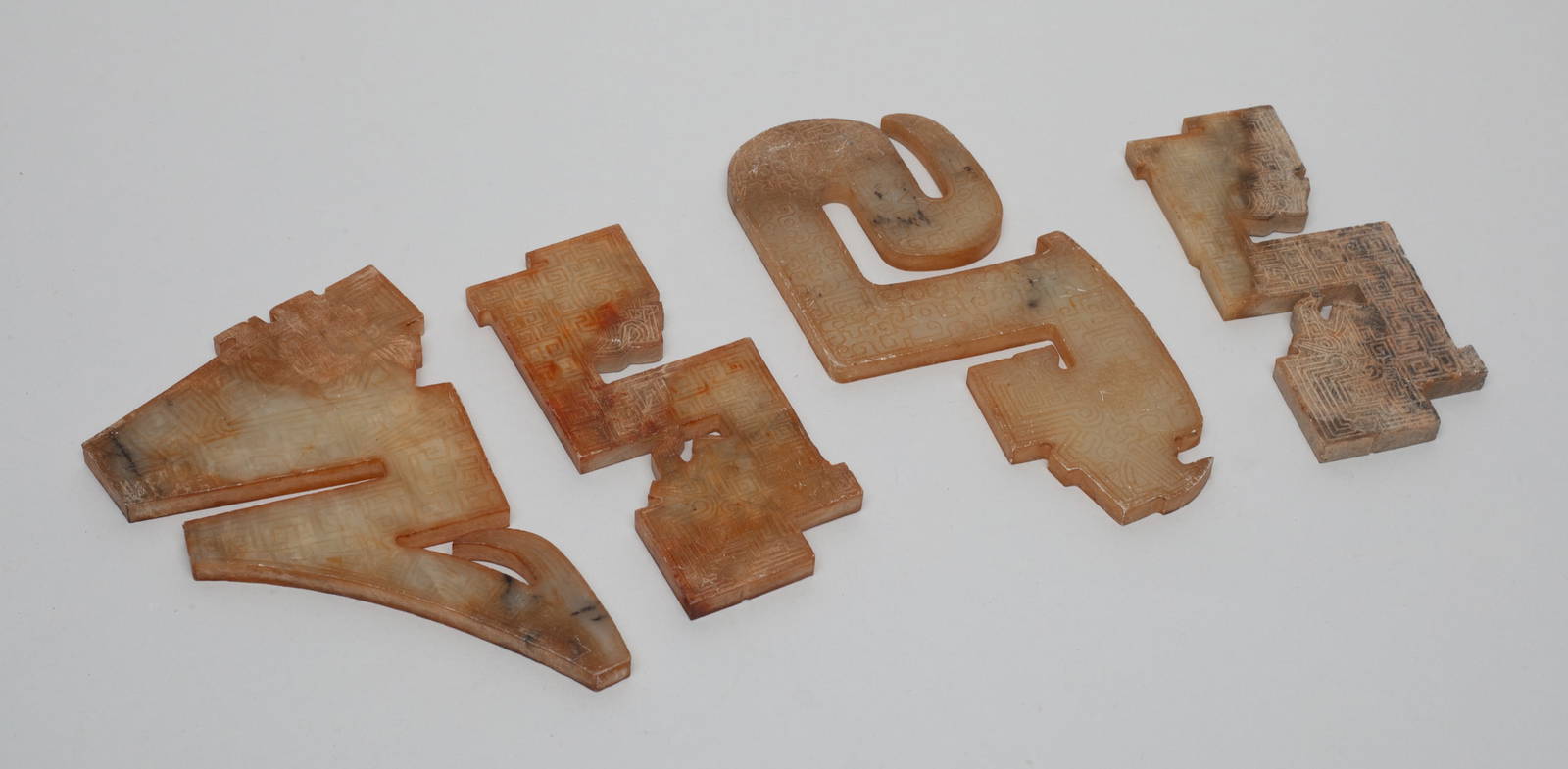 Estate Chinese Burnt Jade Carvings Auction