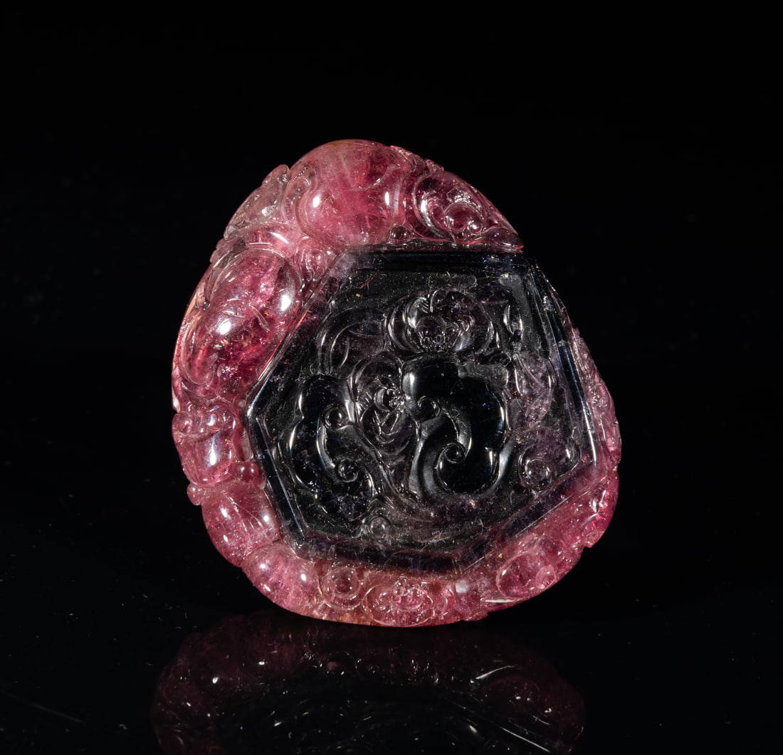 Chinese Export Large Tourmaline Pendant Auction