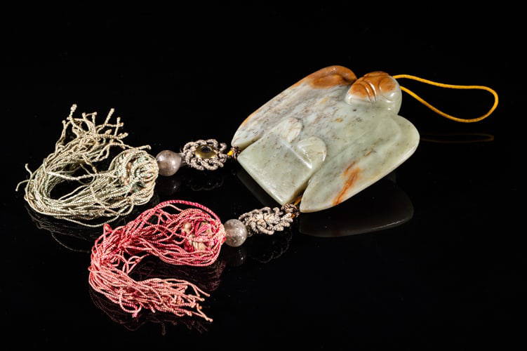 Large Chinese Russet Jade Bird