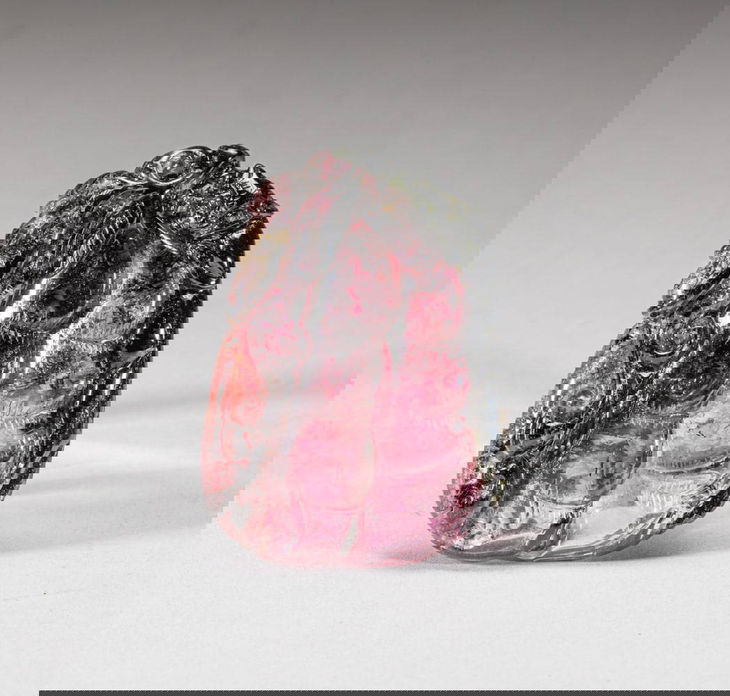 Chinese Red Wine Tourmaline Pendant Auction