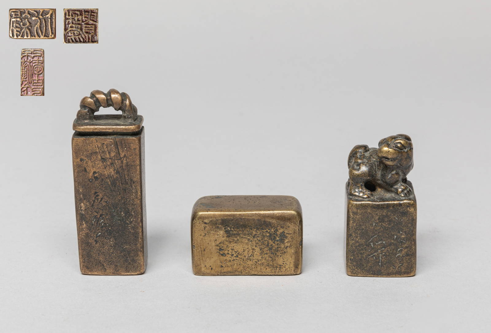 Three Chinese Bronze Seals Auction
