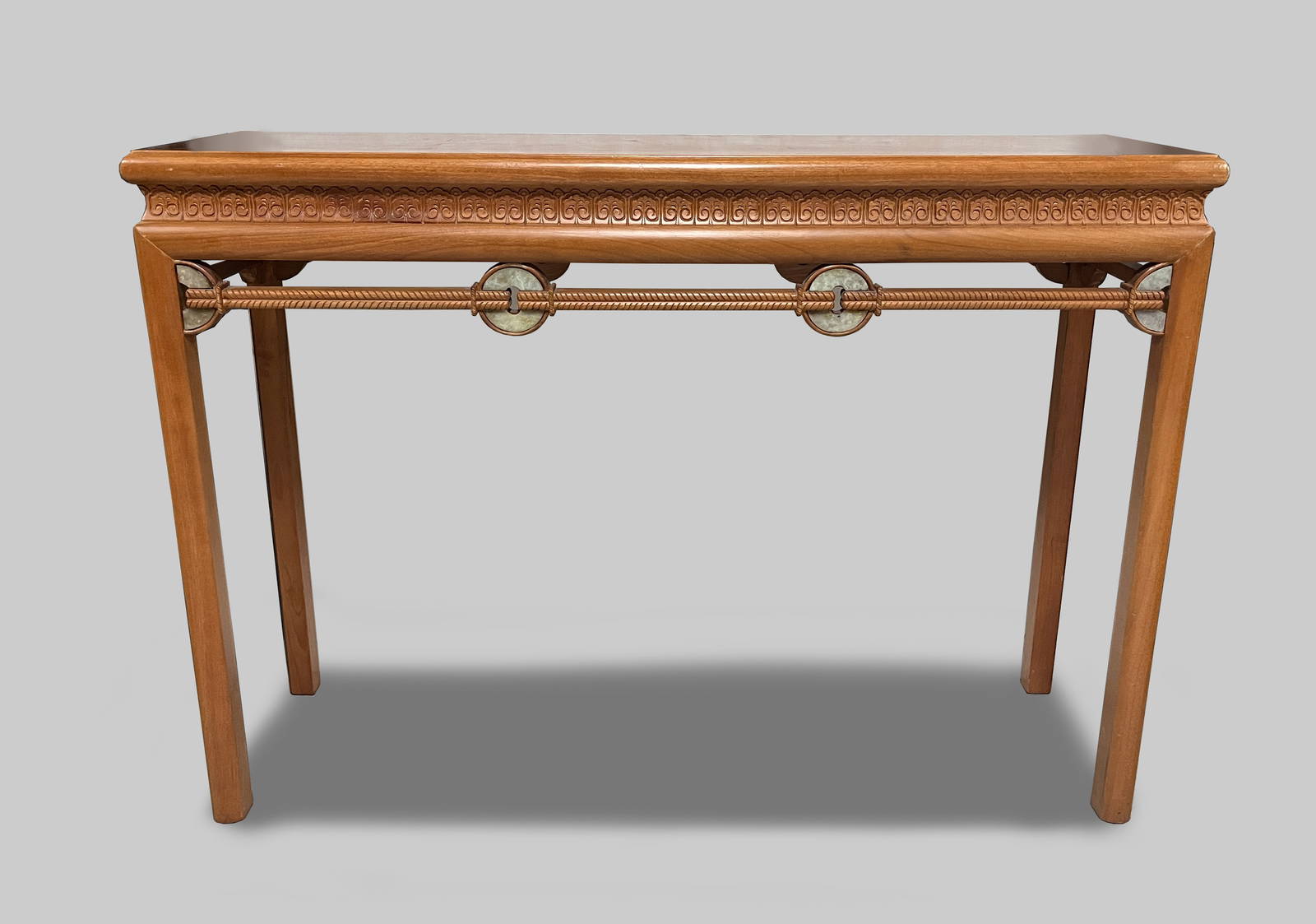 Chinese Wood Table Inlaid Jade Auction