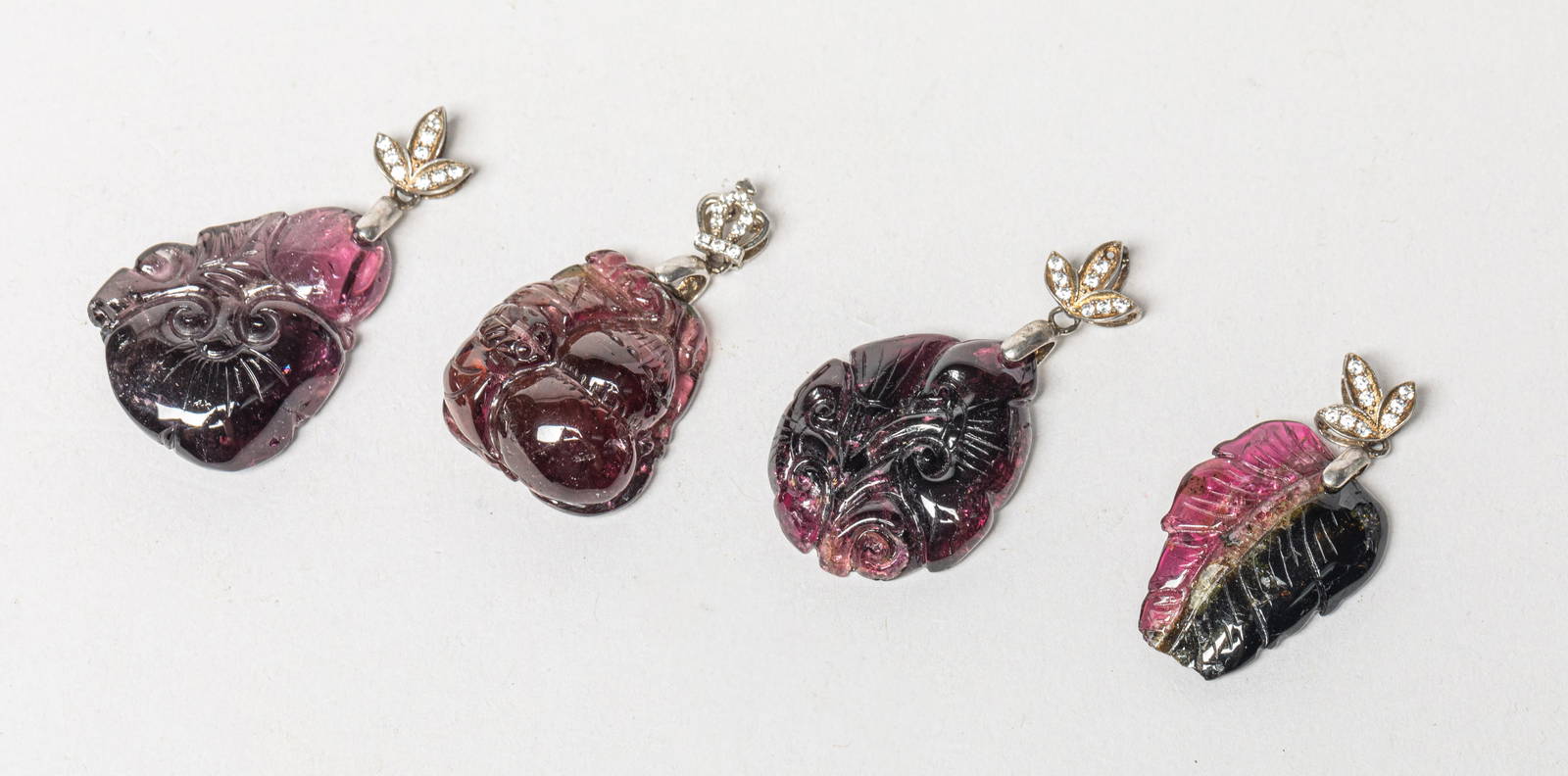 Estate Chinese Tourmaline Pendants Auction