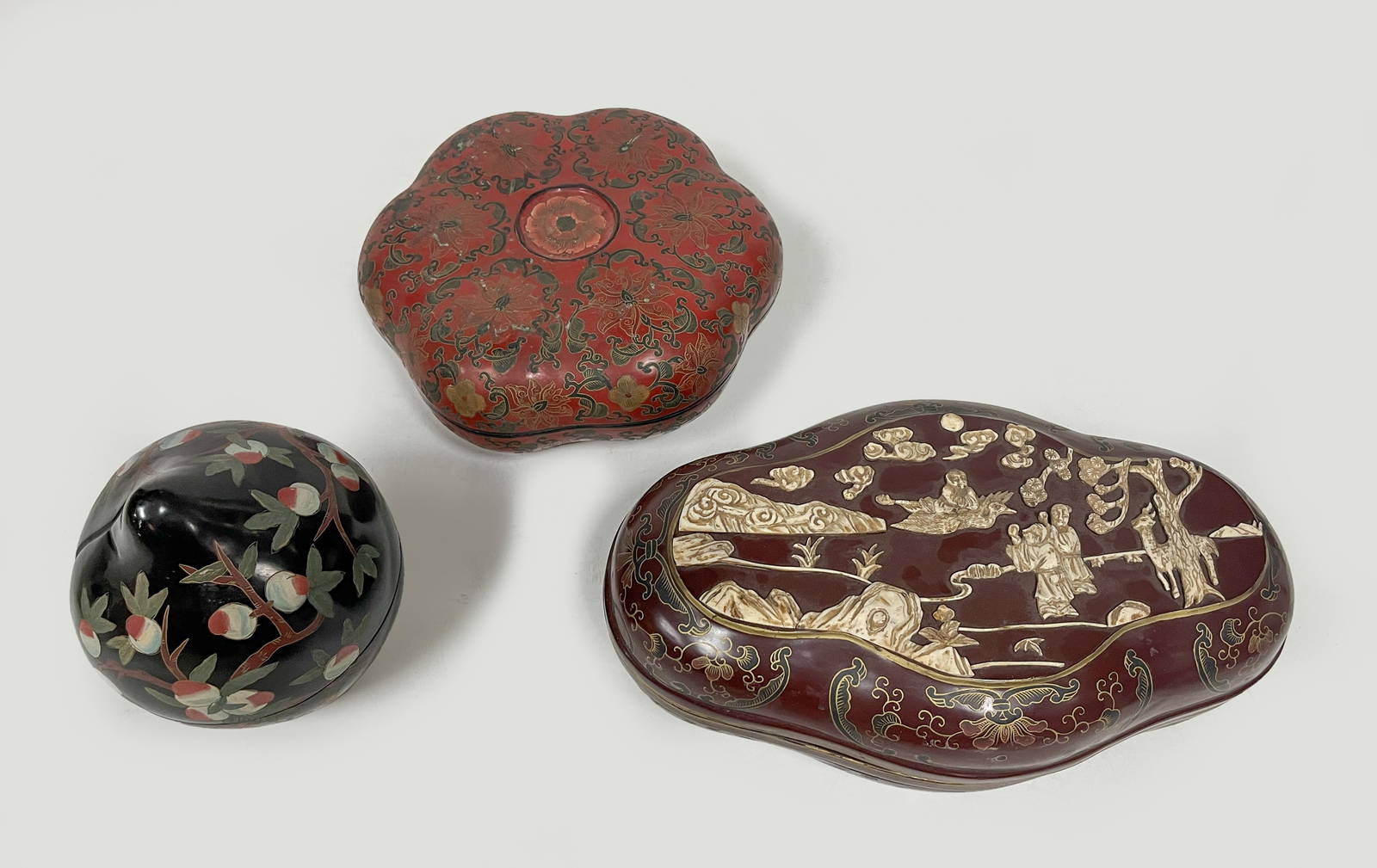 Three Chinese Lacquer Boxes Auction