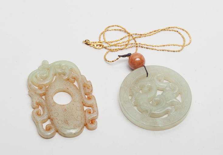 Two Chinese Translucent Jade Pendants