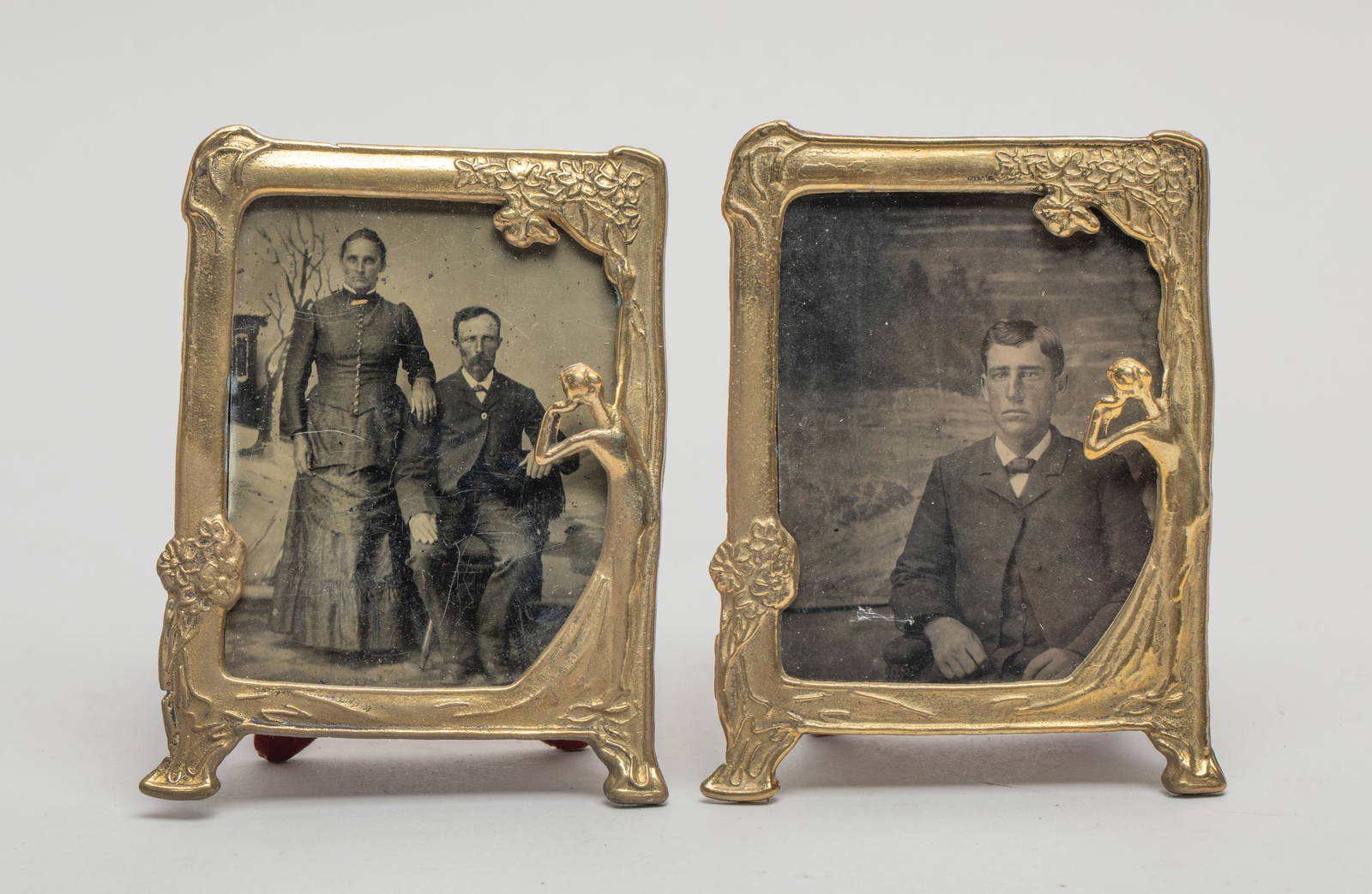 Antique Tintypes W/ Rococo Type Frame Auction
