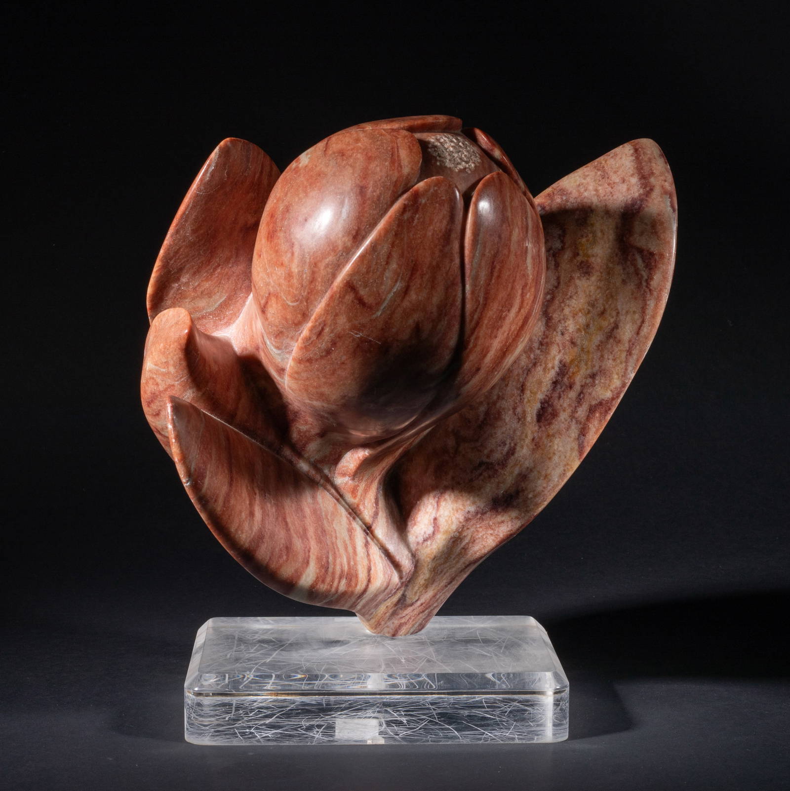 Large Abstract Striated Marble Sculpture Auction