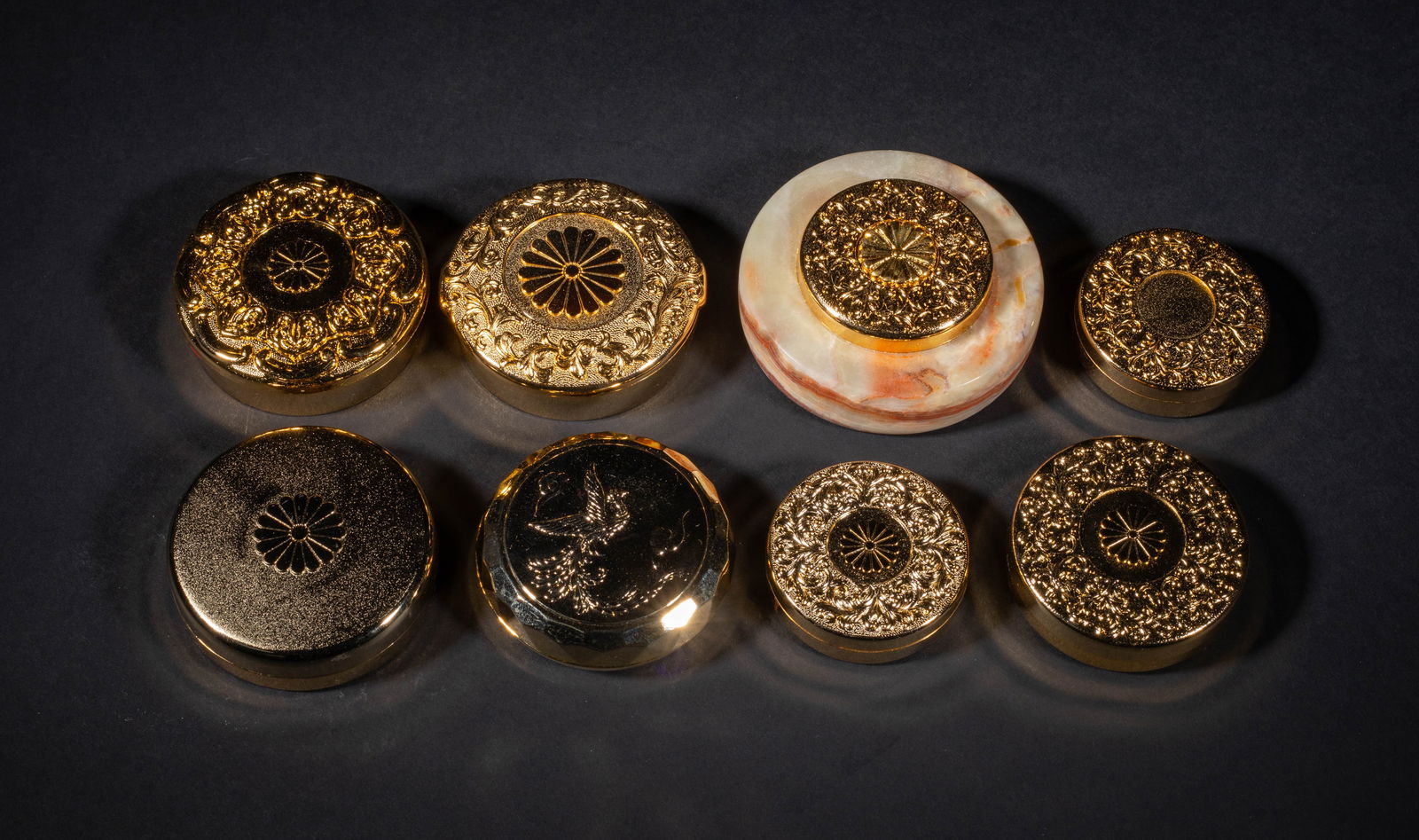 Vintage Japanese 24k Gold Filled Ink Boxes Auction