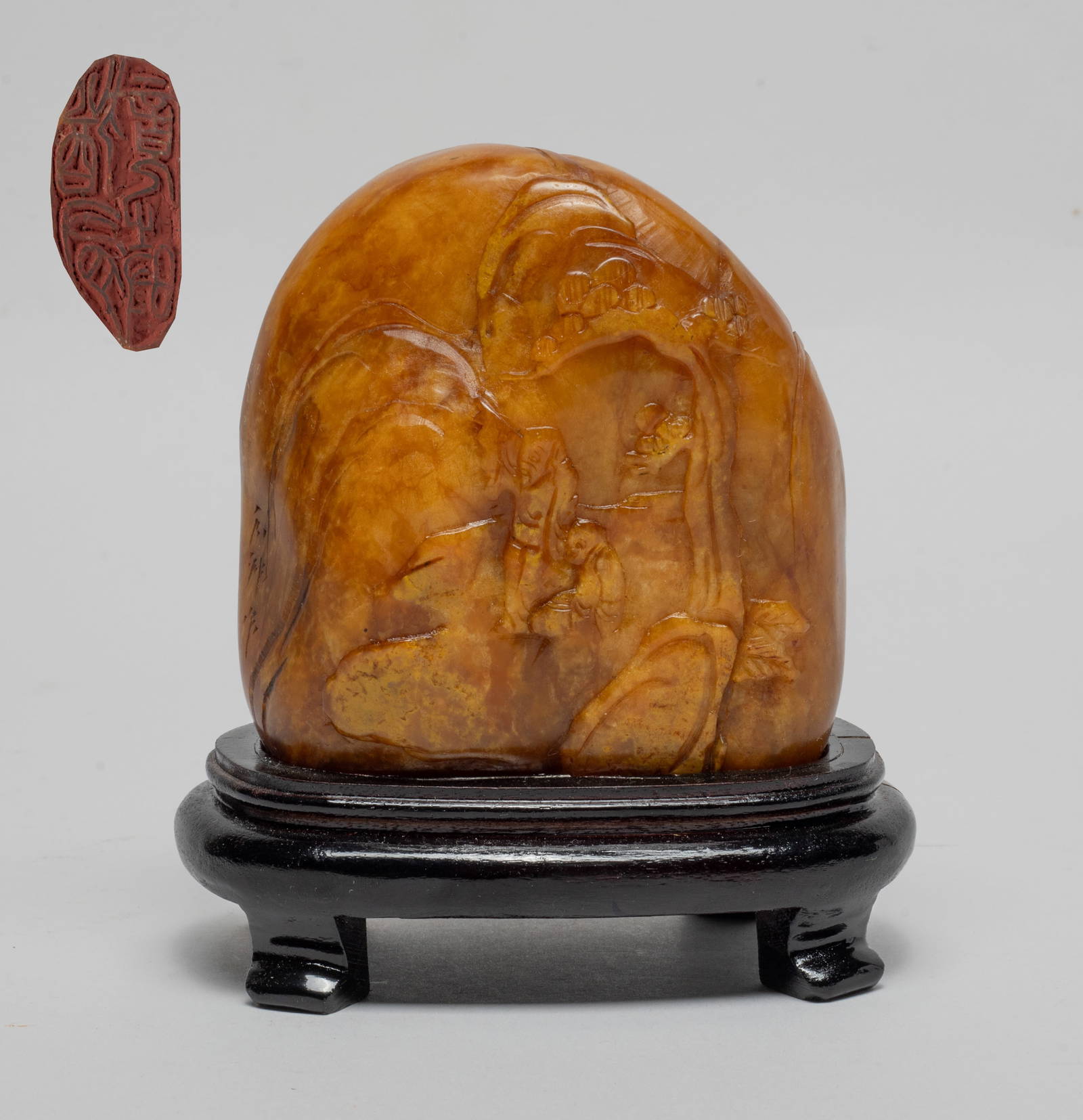 Estate Large Chinese Shoushan Stone Sculpture Auction