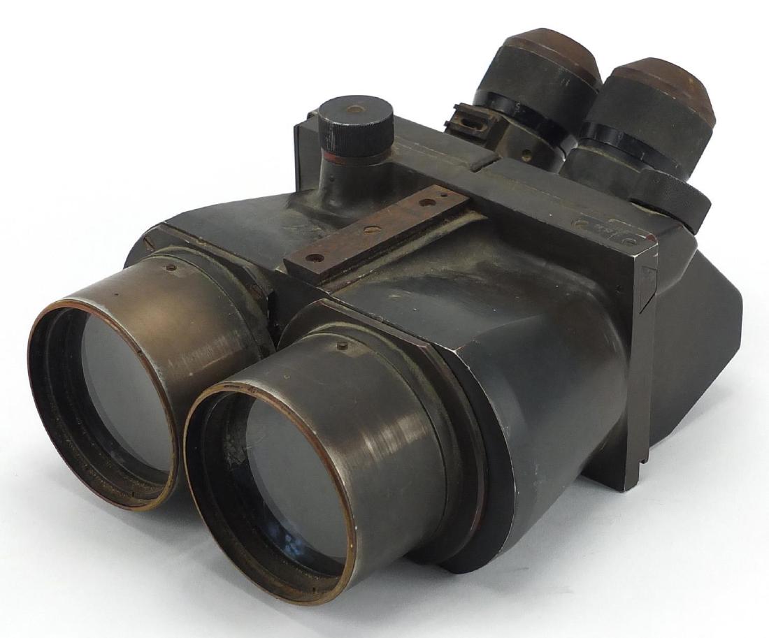 German World War II tank binoculars, inscribed Rathonov