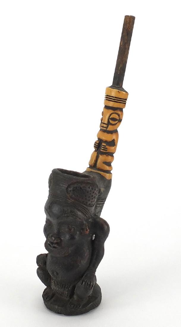 Faberge Style Silver, Bone and Cloisonne Pipe