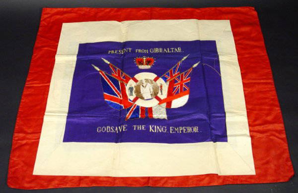 Military Silk Picture Embroidered With Flags And S