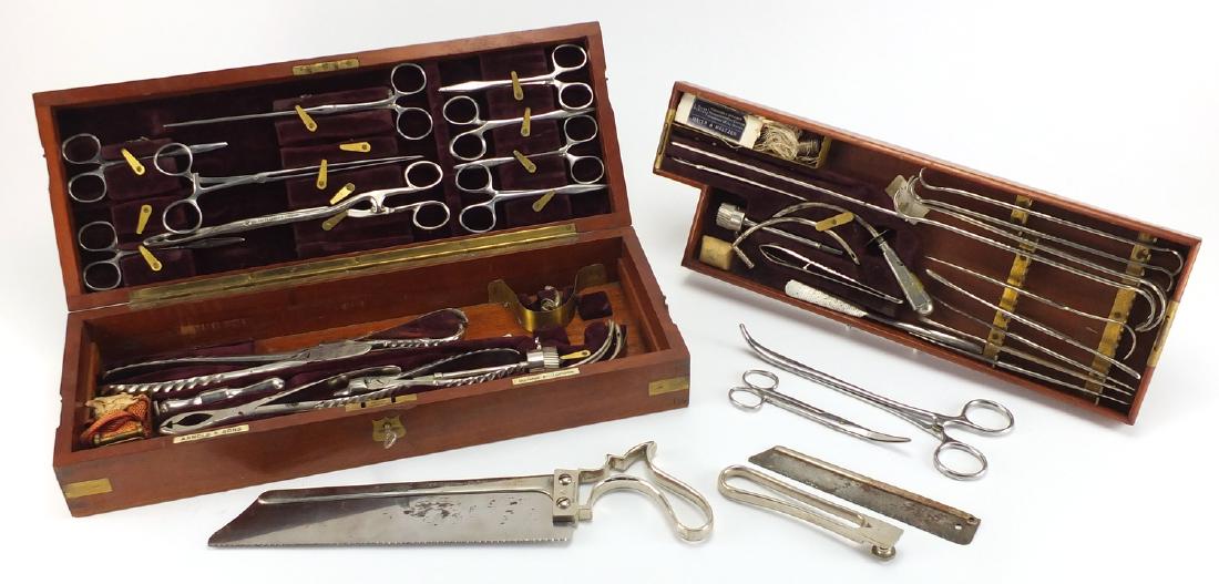 World War I Army Field Surgeon's Surgical set, housed