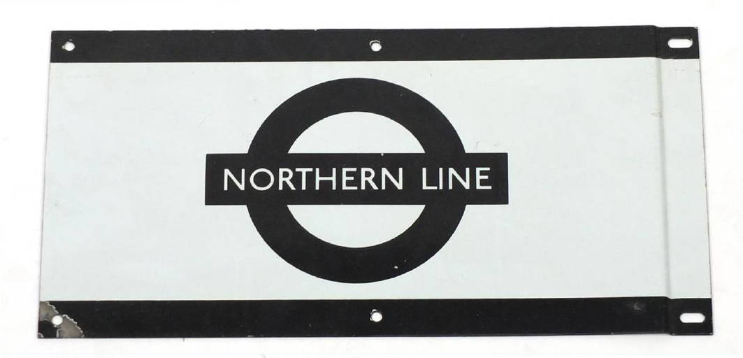 Railwayana Interest Northern Line Enamel Sign, 45cm X