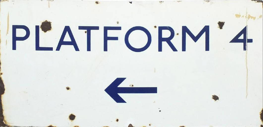 Railwayana Interest Platform 4 Enamel Sign, 76cm X 38cm