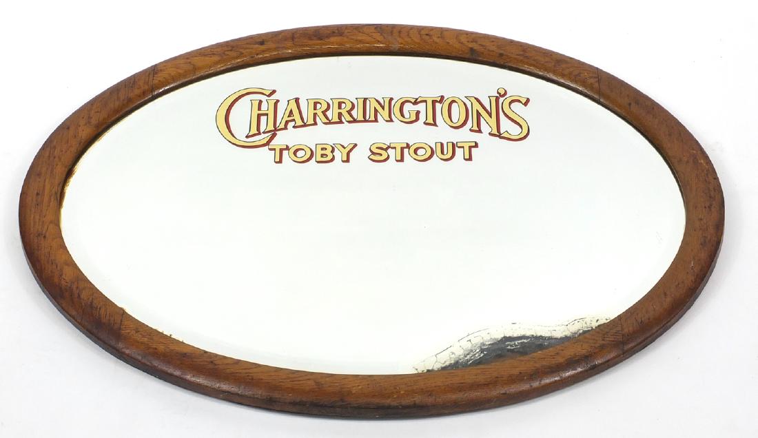 Vintage oak framed Charrington's Toby Stout advertising