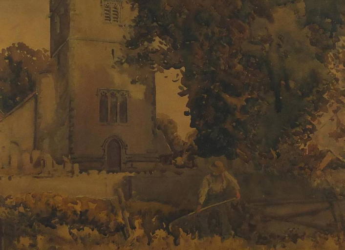 Robert Hills Gardener In A Churchyard, Signed