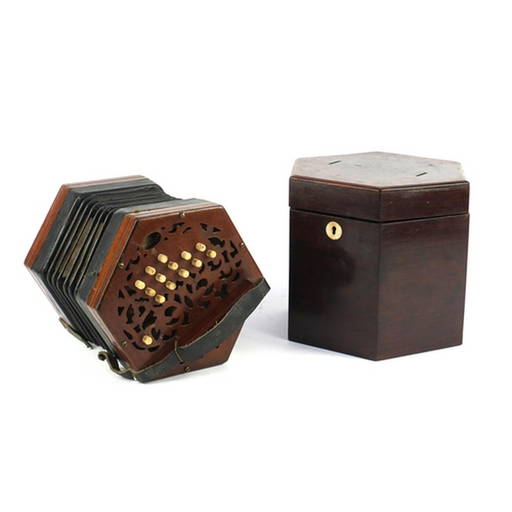 19th Century Twenty Seven Button Concertina By Lachenal