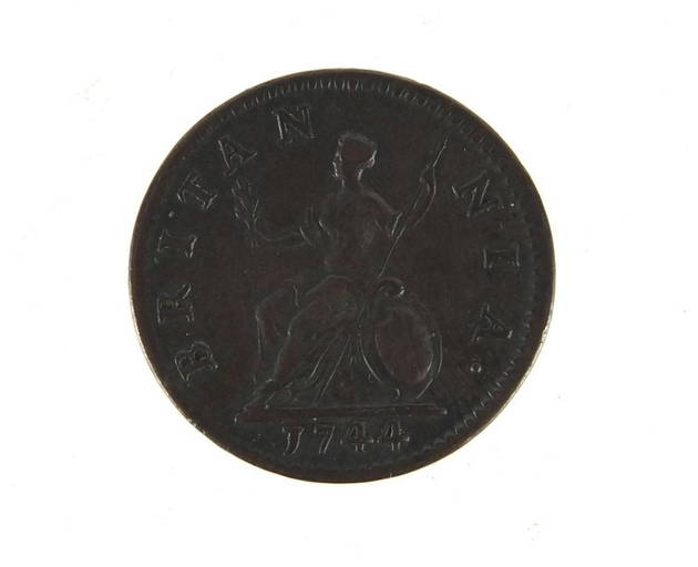 George Ii 1744 Half Penny