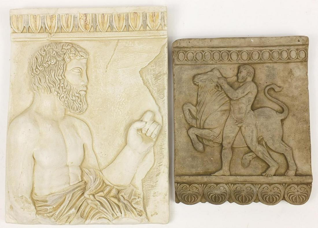 Two Roman/greek Design Classical Plaques Including One