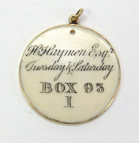 Victorian Ivory Her Majesty's Theatre Token Engrave