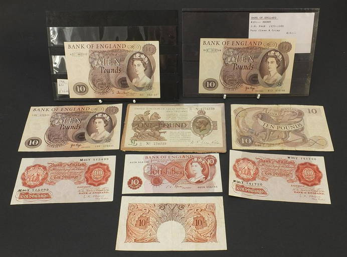 English banknotes including three ten pounds notes, one - Sep 10, 2021 ...