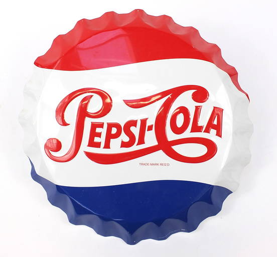 Pepsi Cola Advertising Cap Design Plaque, 67cm In