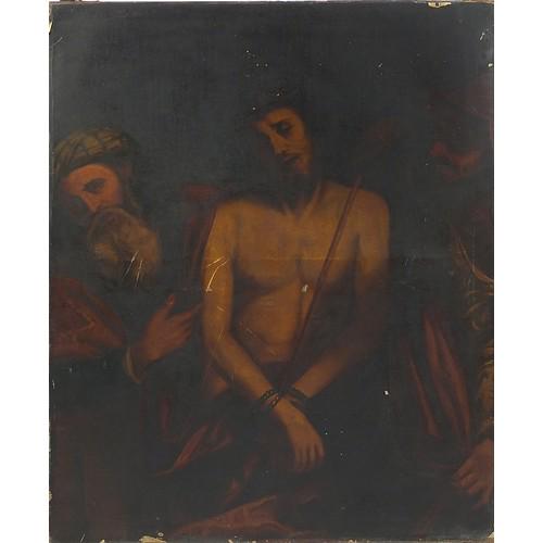 Biblical Scene With Christ And Disciples, Antique Old Master Oil On ...