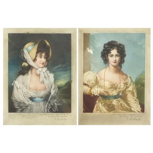 E M Hester - Miss Byng and Miss Crocker, pair of pencil signed ...