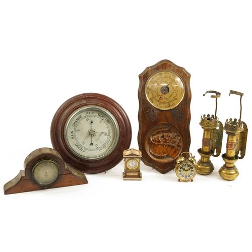 Sundry Items Including A Smiths Mantle Clock With Oak Case, Wall ...