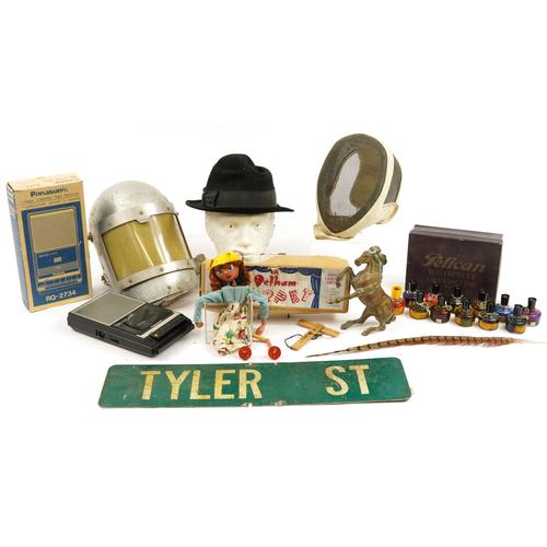 Sundry Items Including A Vintage Tyler St Metal Sign, Two Fencing ...