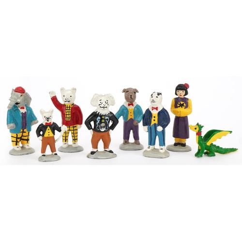 Eight Hand Painted Lead Animals Including Some From Rupert The Bear ...