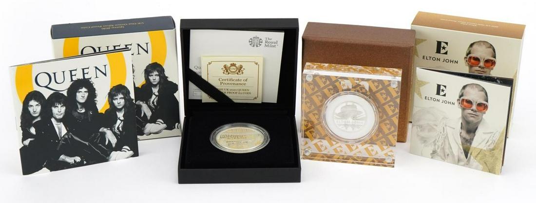 Two Silver Proof Coins With Boxes Comprising 2020 Uk Half Ounce ...