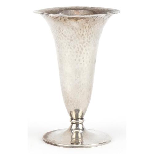 German Arts & Crafts 800 Grade Silver Vase With Planished Body, 10cm ...