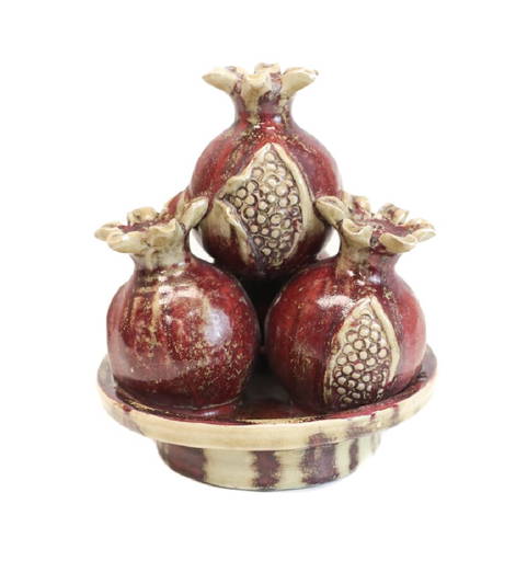 19th Century? Chinese Shiwan Pomegranate Red Pottery