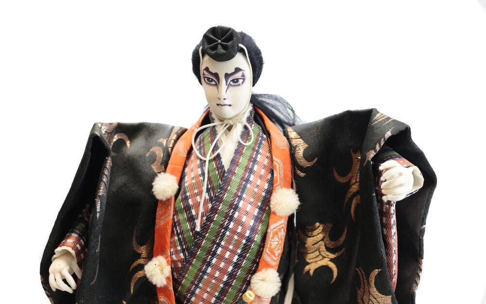 Mid Century Japanese Ningyo Musha Kabuki Silk face doll Benkei Warrior ...