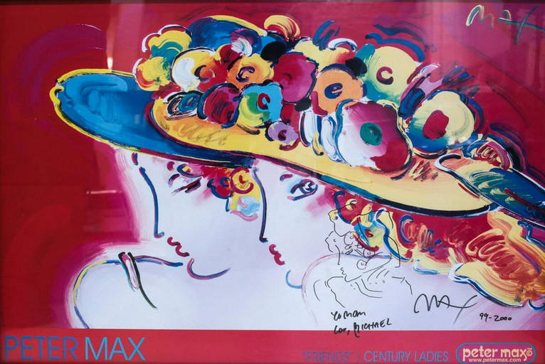 Peter Max (american 1937 ) Lithograph Friends Century Ladies Signed