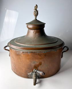 Copper Water Tank With Rivets, C. 1900