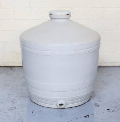 Monumental Porcelain Water Storage Vessel White Glaze