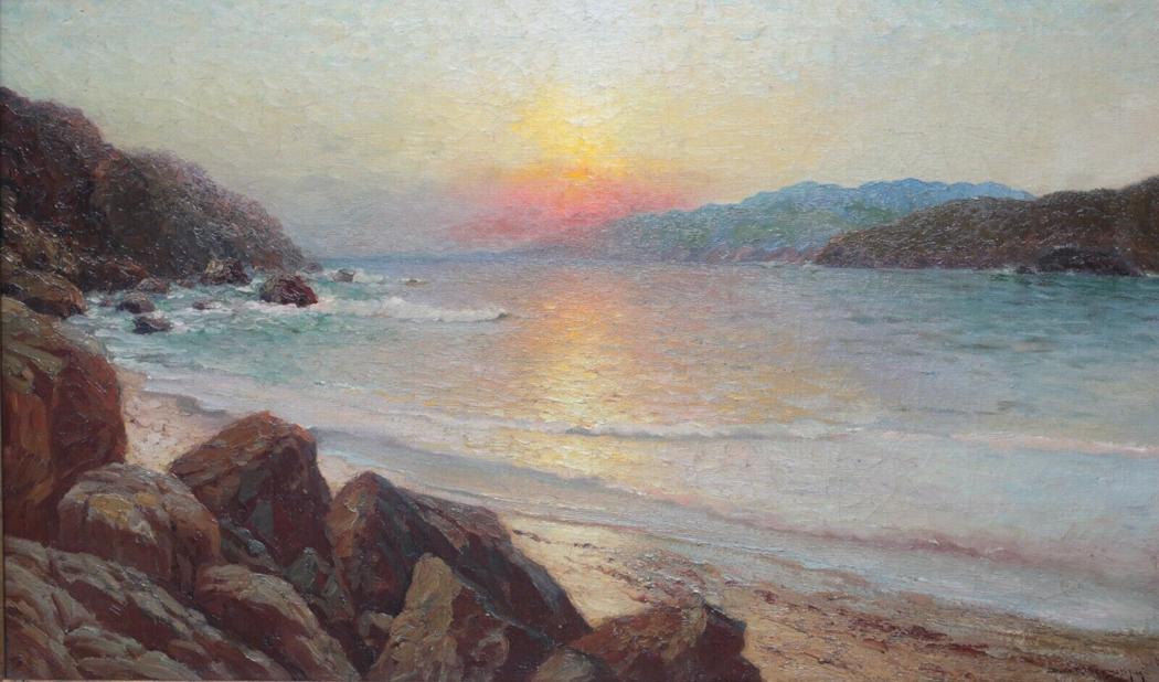 Richard Dey De Ribcowsky (1880 - 1936) Oil Painting California Coastal ...