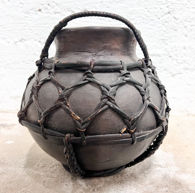 Philippine Bamboo Bound Pottery Jar, Luzon Region
