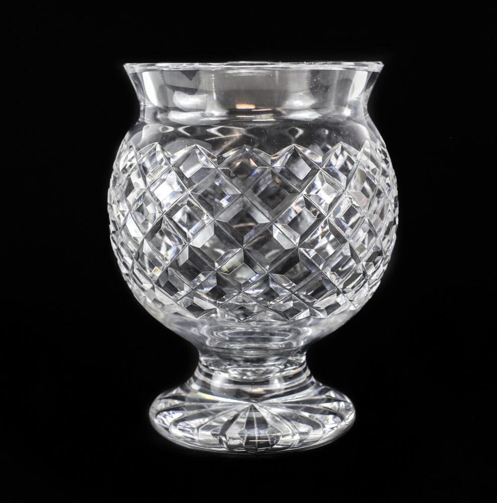 Waterford Crystal Comeragh Pattern Footed Flower Vase 6.5in Criss Cross ...