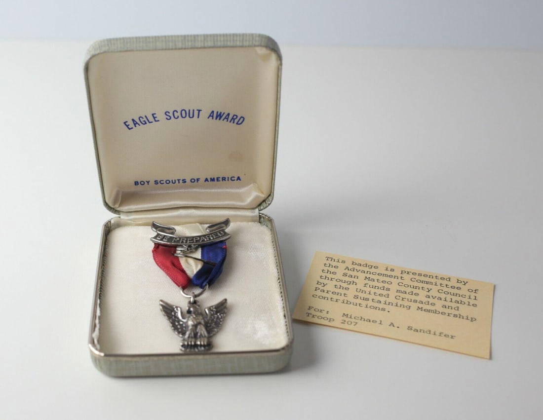 Eagle Scout Boy Scouts Rank Medalw/ Palm In Bsa Presentation Case ...