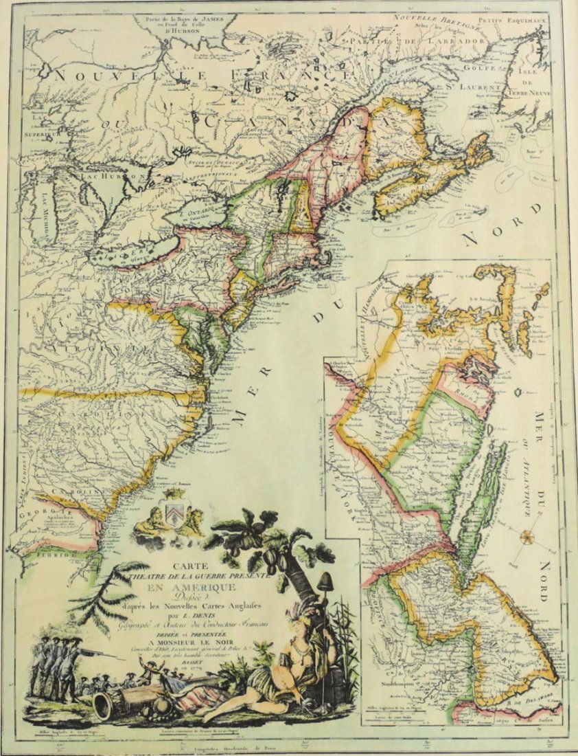Denis, Louis Photolithograph War Map of America 1779