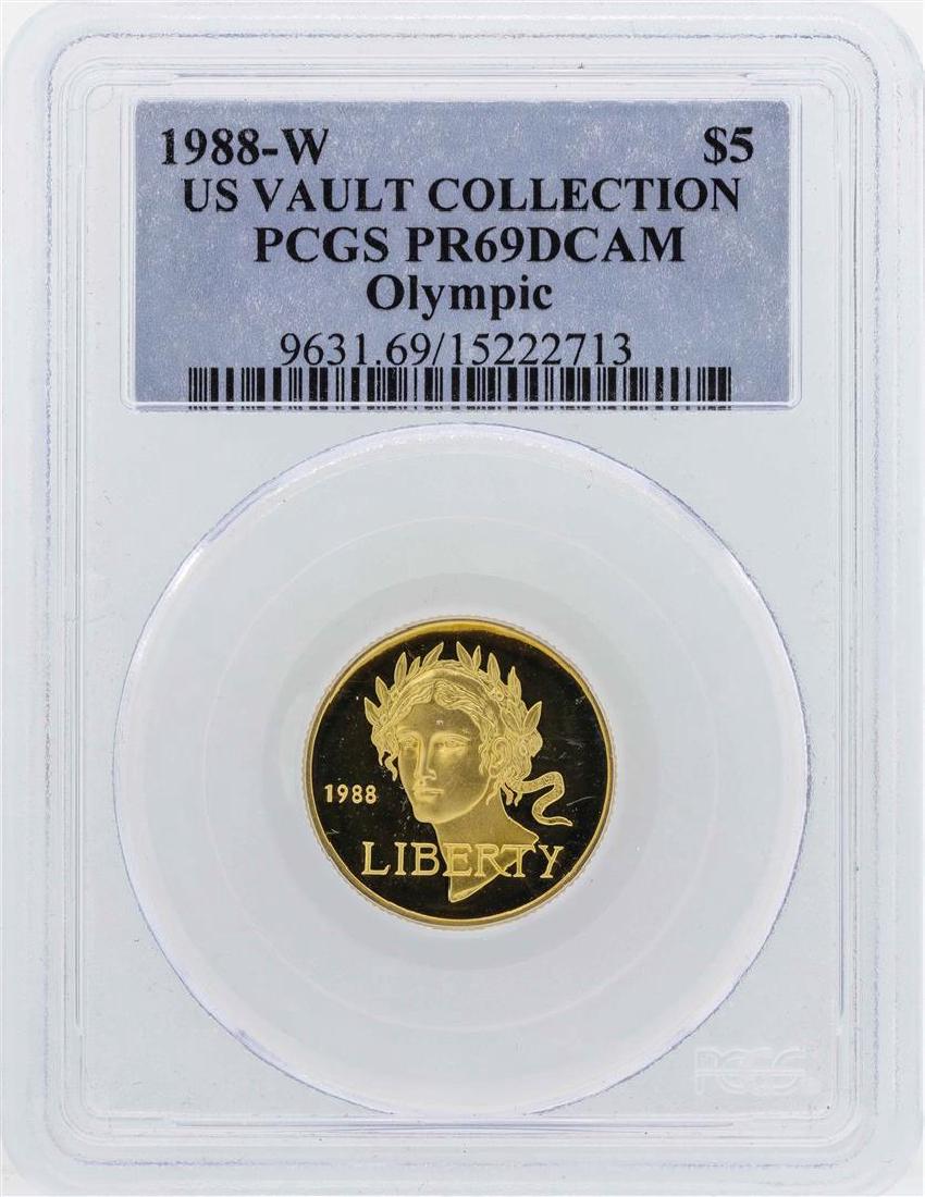 1988-W $5 US Vault Collection Olympic Gold Coin PCGS